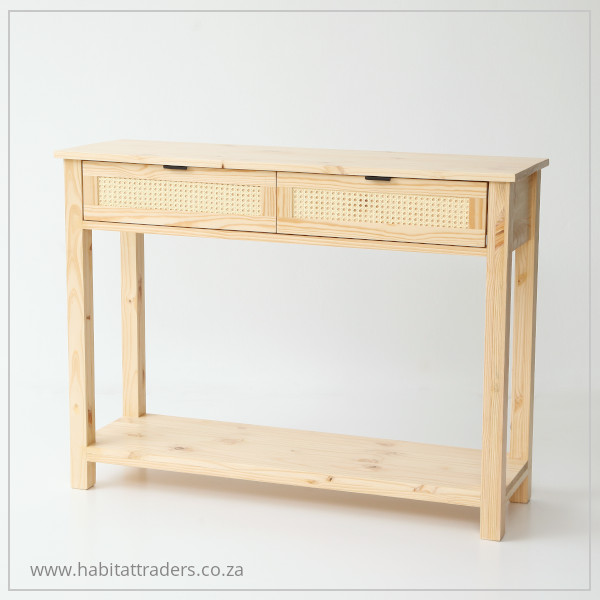 Serengeti Console Table - Rattan & Wood - Habitat Traders